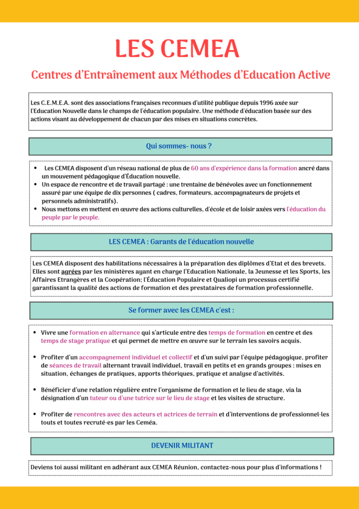 CEMEA REUNION – L'élan formation